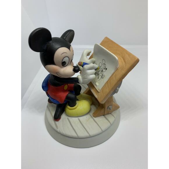 Disney | Art | Rare Vintage Mickey Mouse Sketch Artist Disney Figurine ...